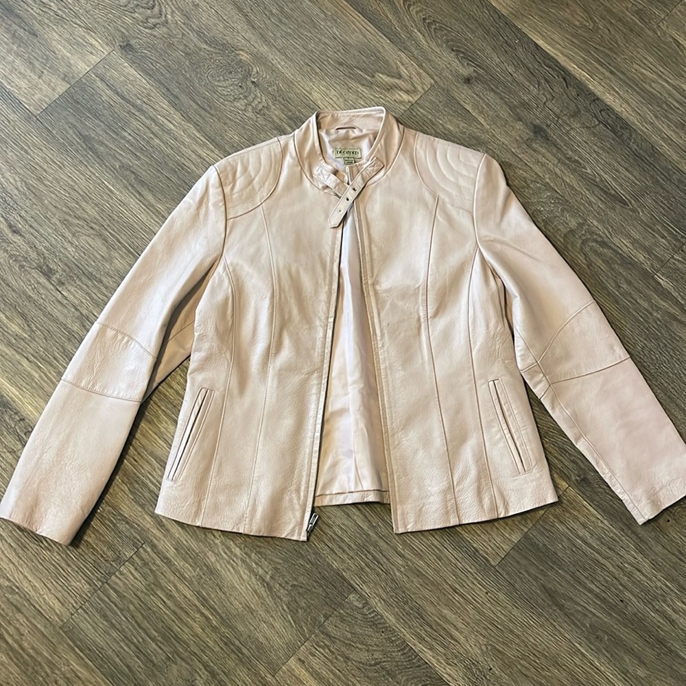 Light Pink Genuine Leather Jacket - Gem